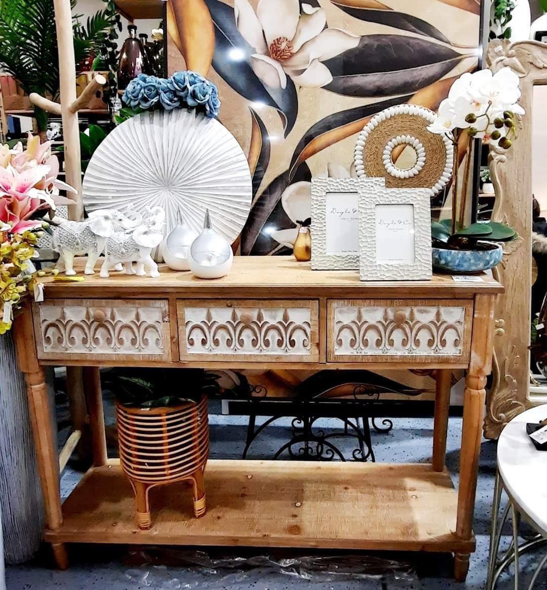 Three Drawer Console Table 120cm - Decor Guru