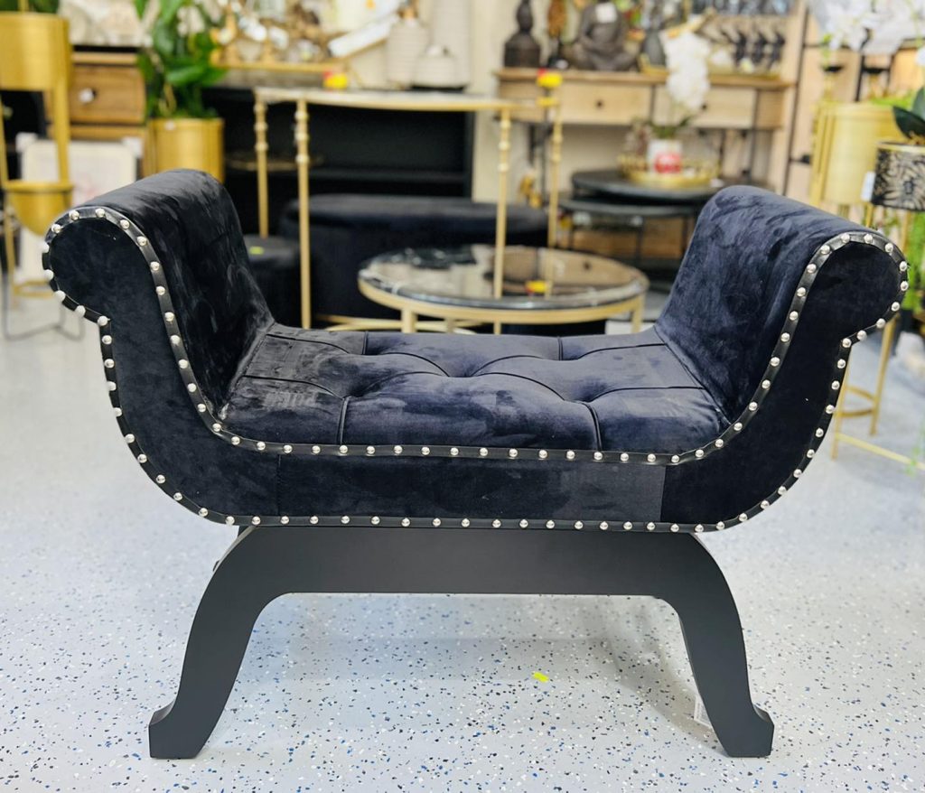 Ricky Bench Black 90cm - Decor Guru