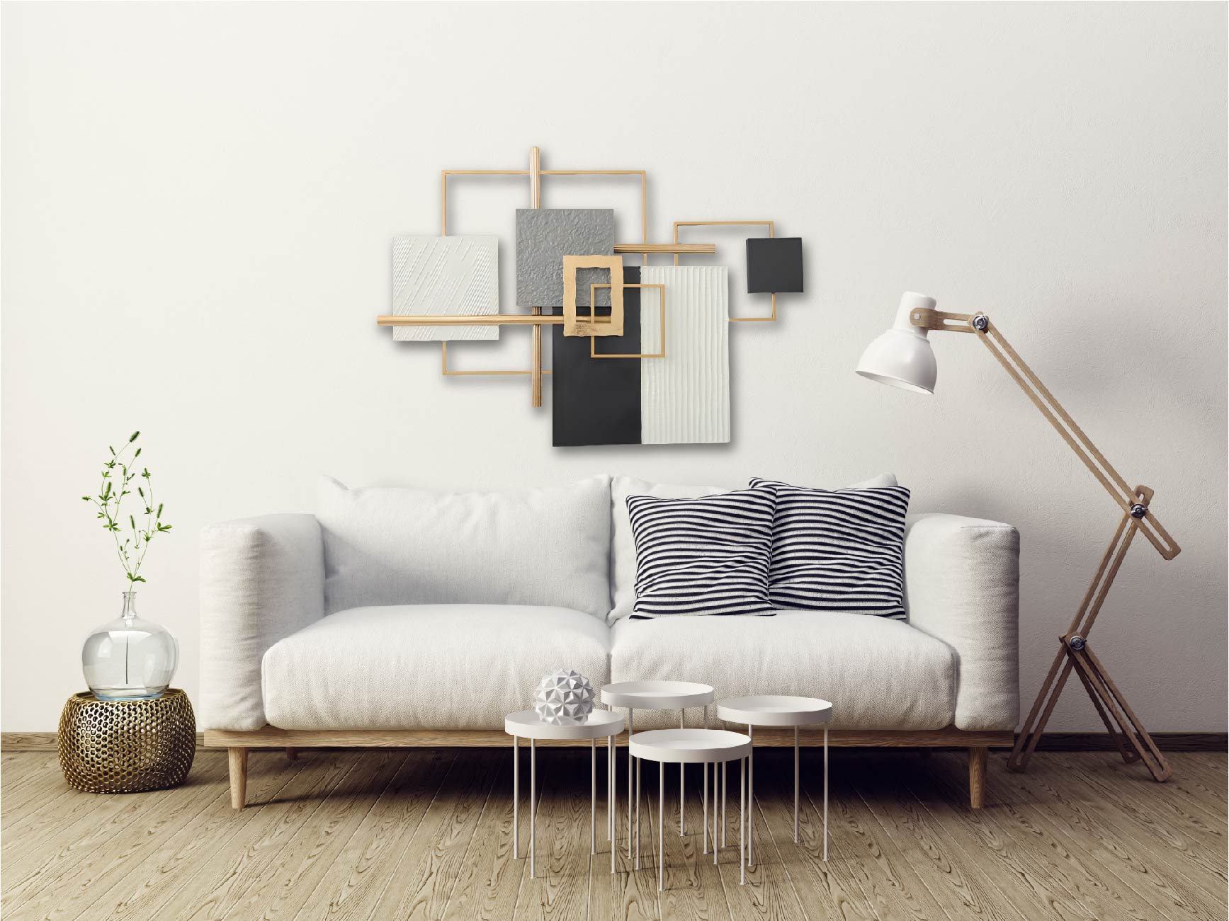 Metal Wall Art Square Ripple - Decorate Your Home with Unique Unique Style