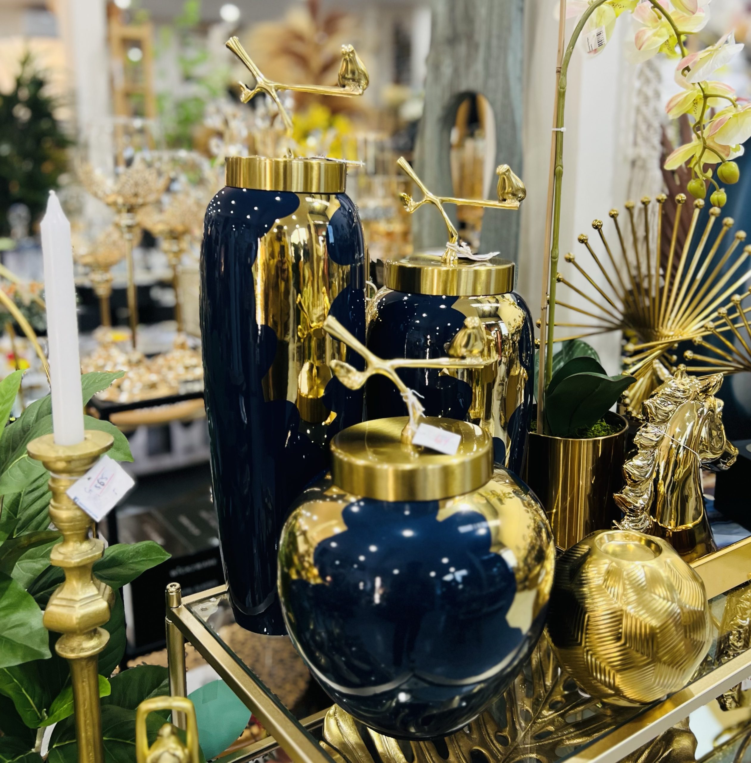 Blue and Gold Ginger Jars Australia Antique Vase Large
