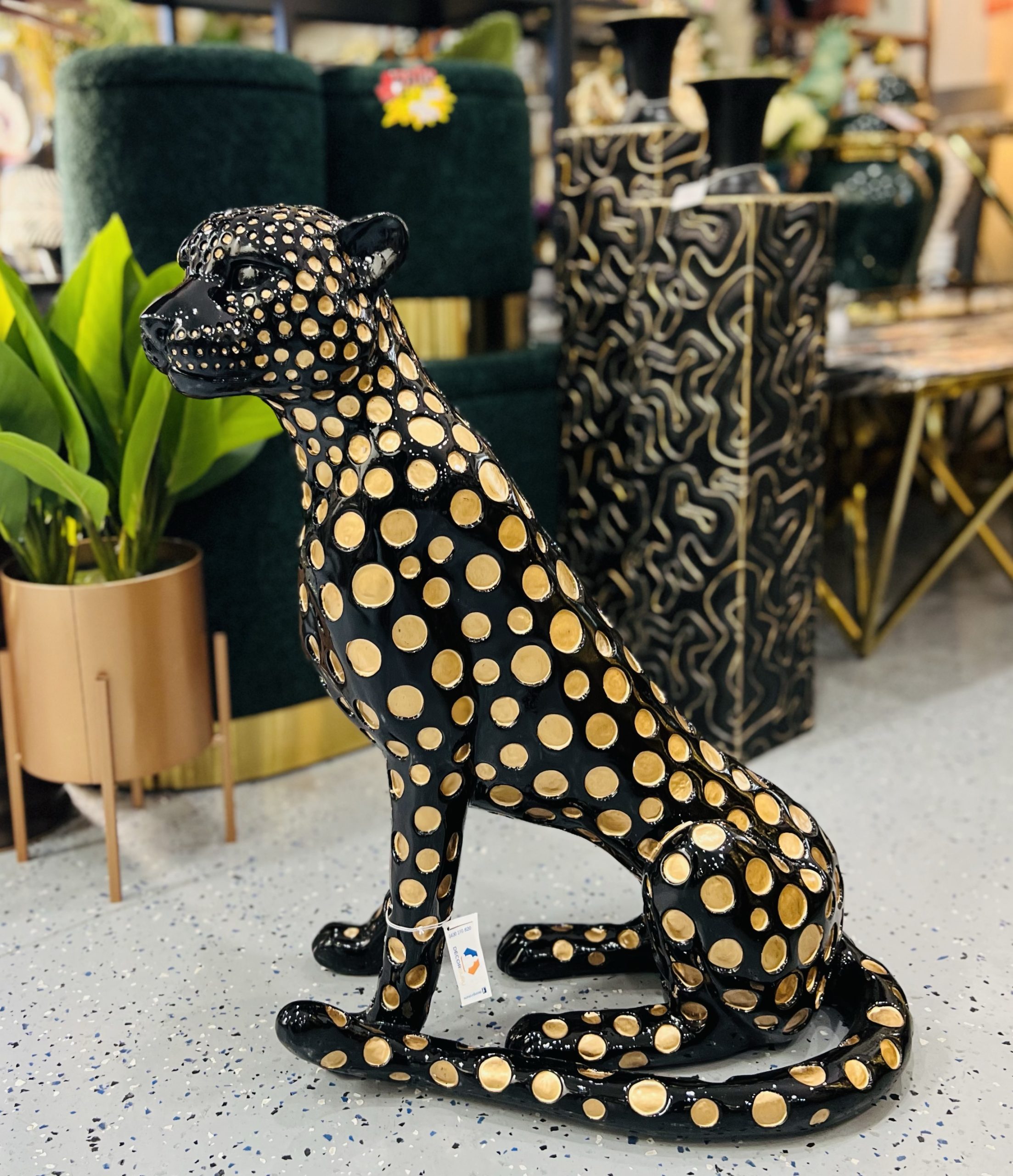 Leopard Black Gold 60 Cm - Decor Guru