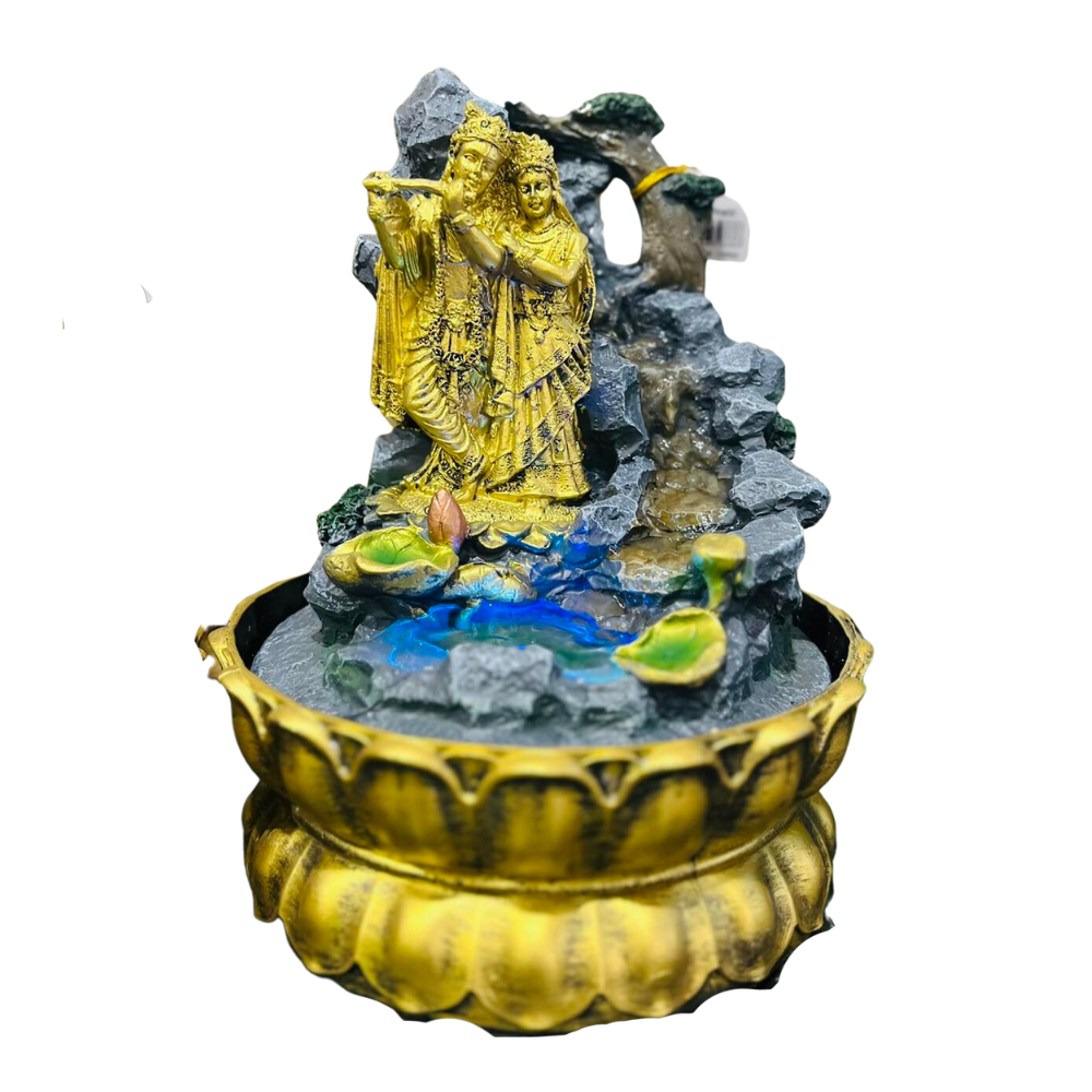 Krishna Ji Gold Water Feature 28cm