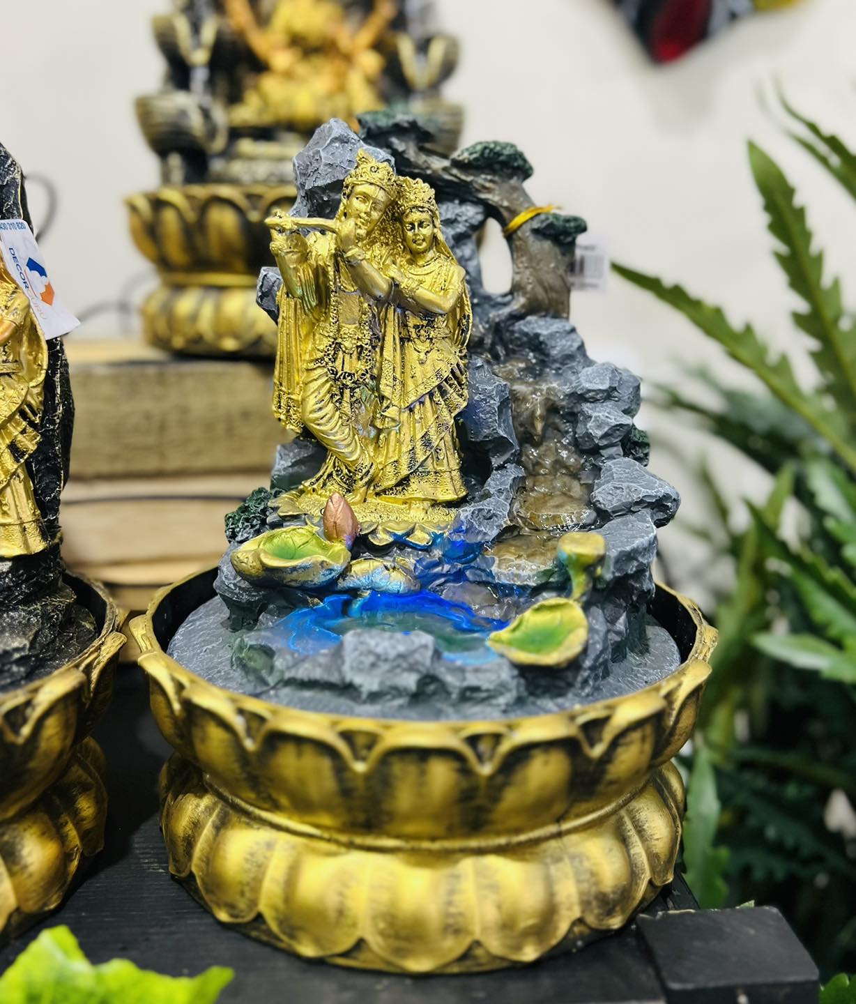 Krishna Ji Gold Water Feature 28cm