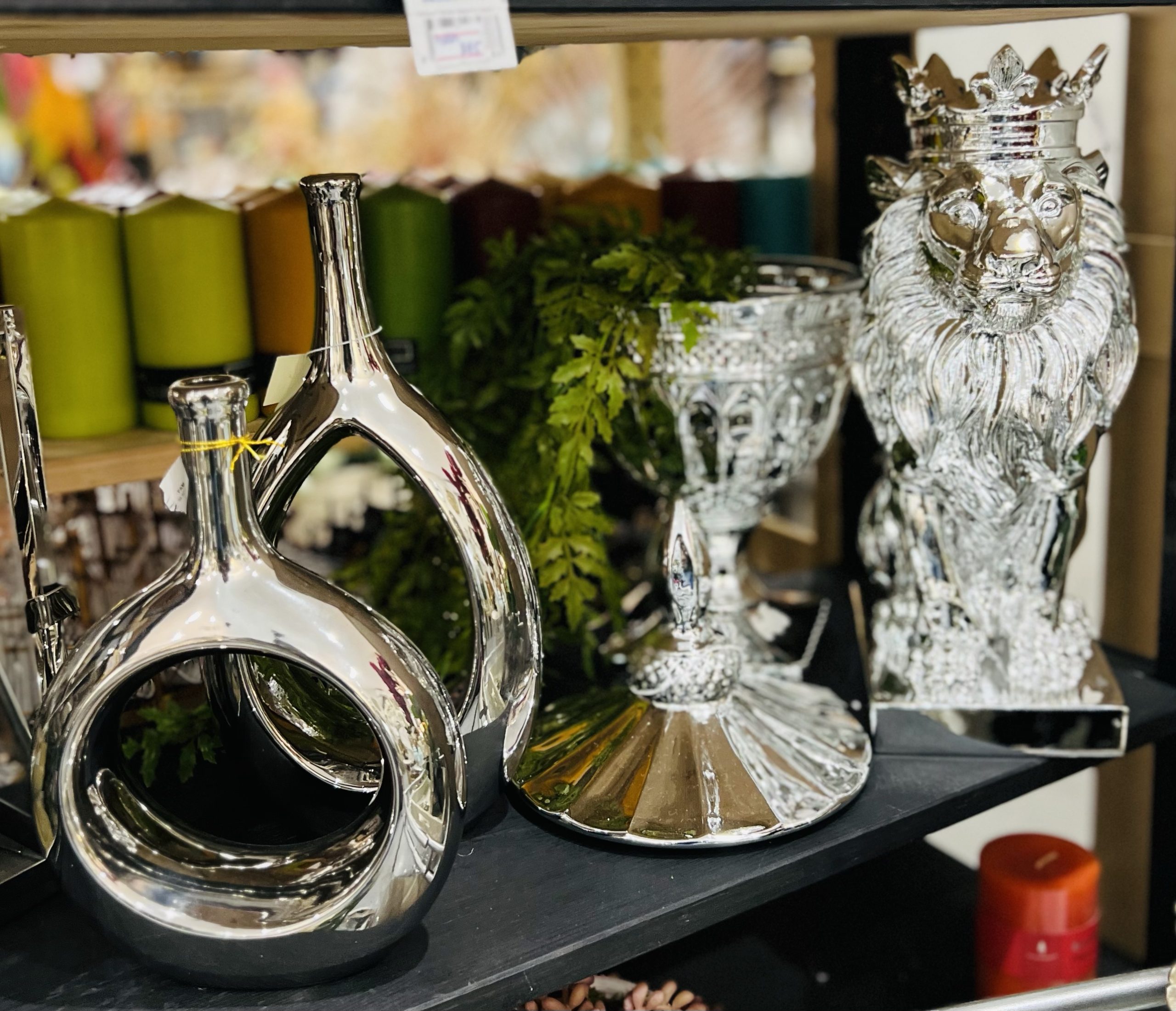 Tear Drop Silver Ceramic Vase Set 32cm - Decor Guru