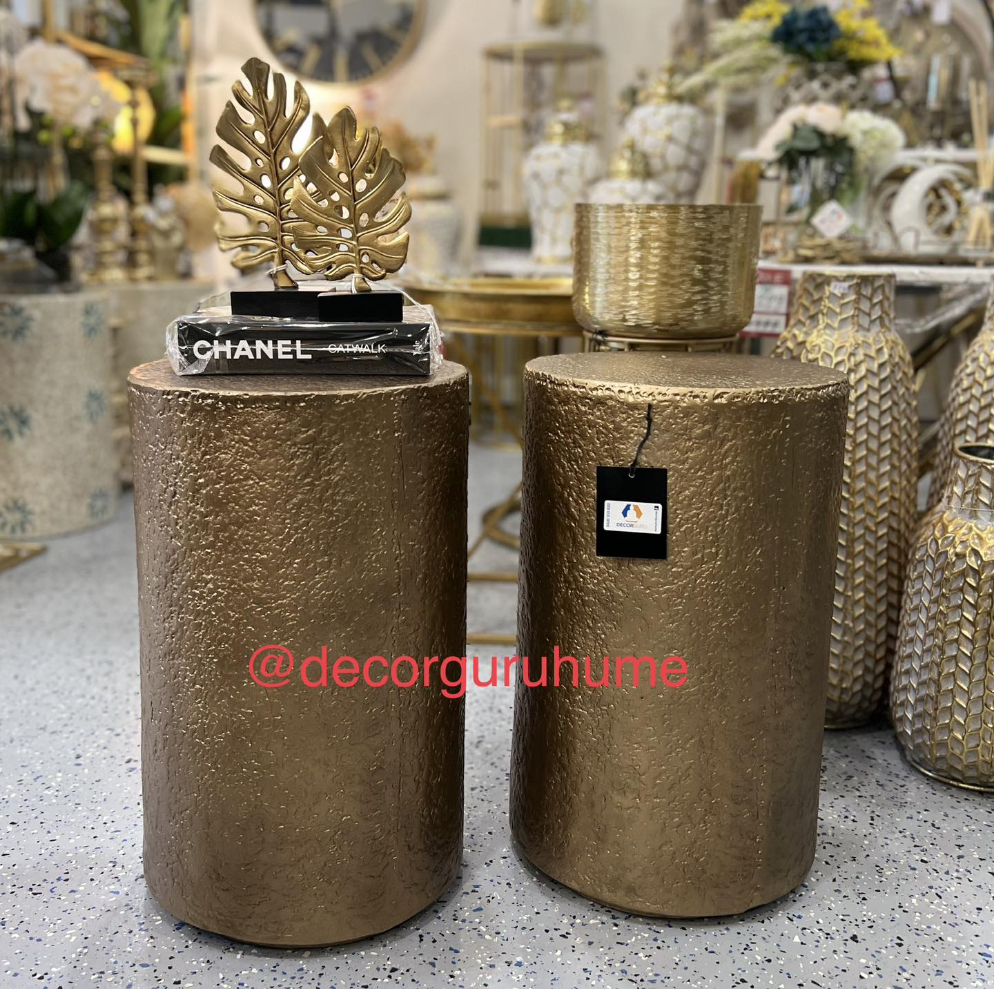 Modern Metal Alloy Copper Side Table Stool - Chic Home Decor Piece