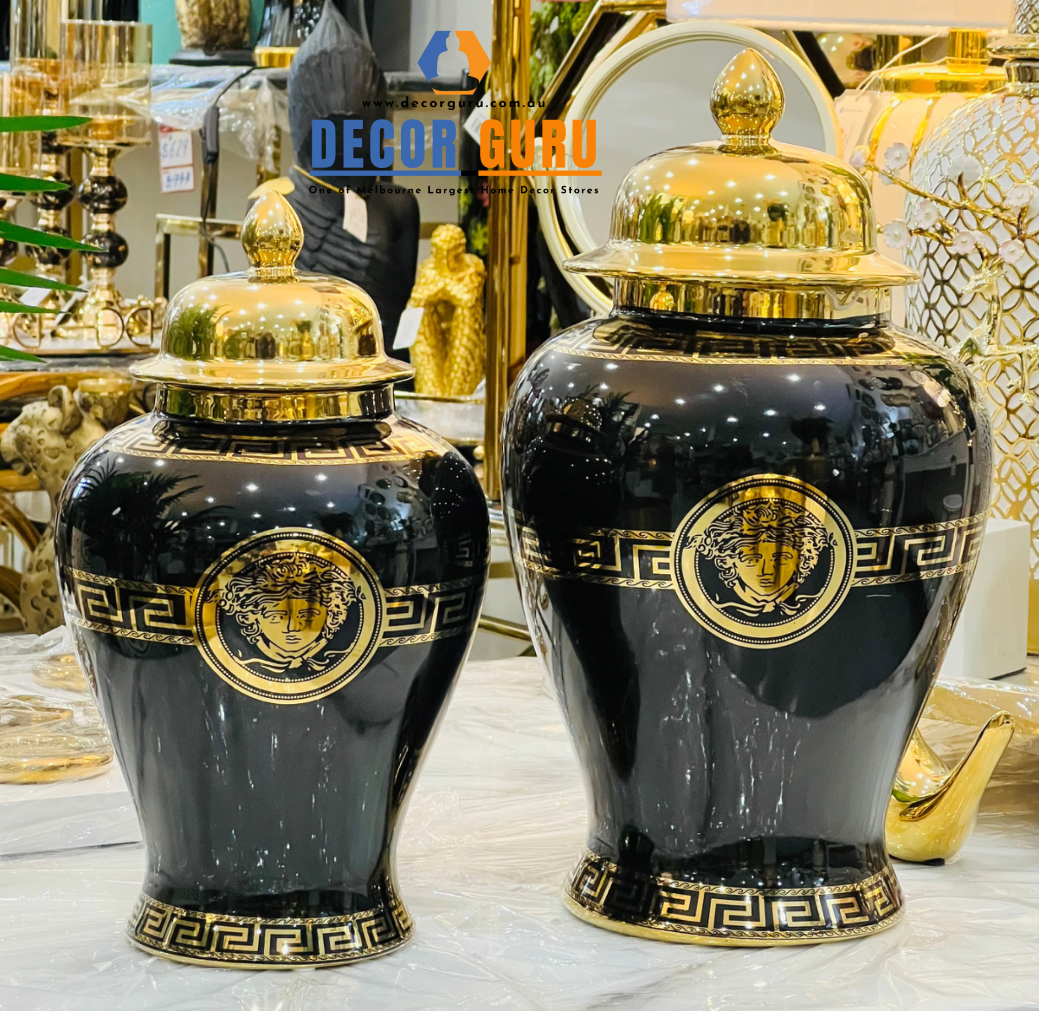 Medusa Ginger Jars - Elegant Decorative Accents for Your Home
