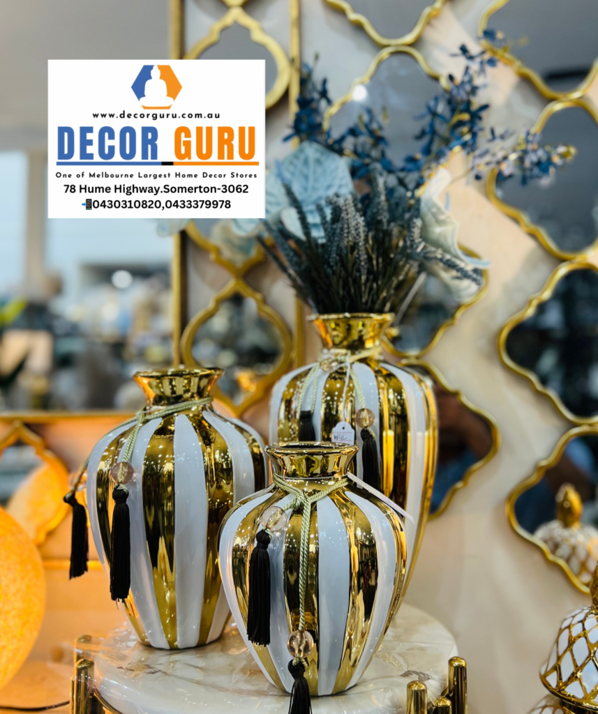 Antique Gold Mirrored Table Stand - Three Tier Display Stand 69cm